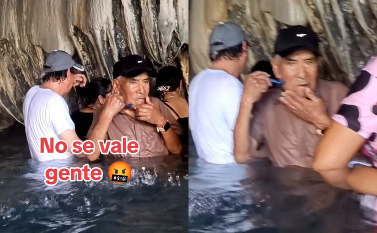 Viejito captado rasurándose dentro de las grutas de Tolantongo se hace ...